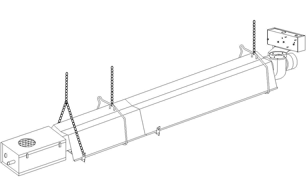 Autocad Library - Gas-Fired Radiant Infrared Tube Heaters