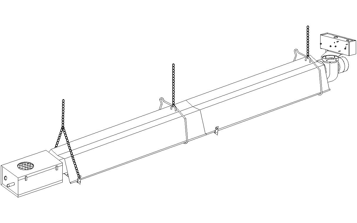 Autocad Library - Gas-Fired Radiant Infrared Tube Heaters