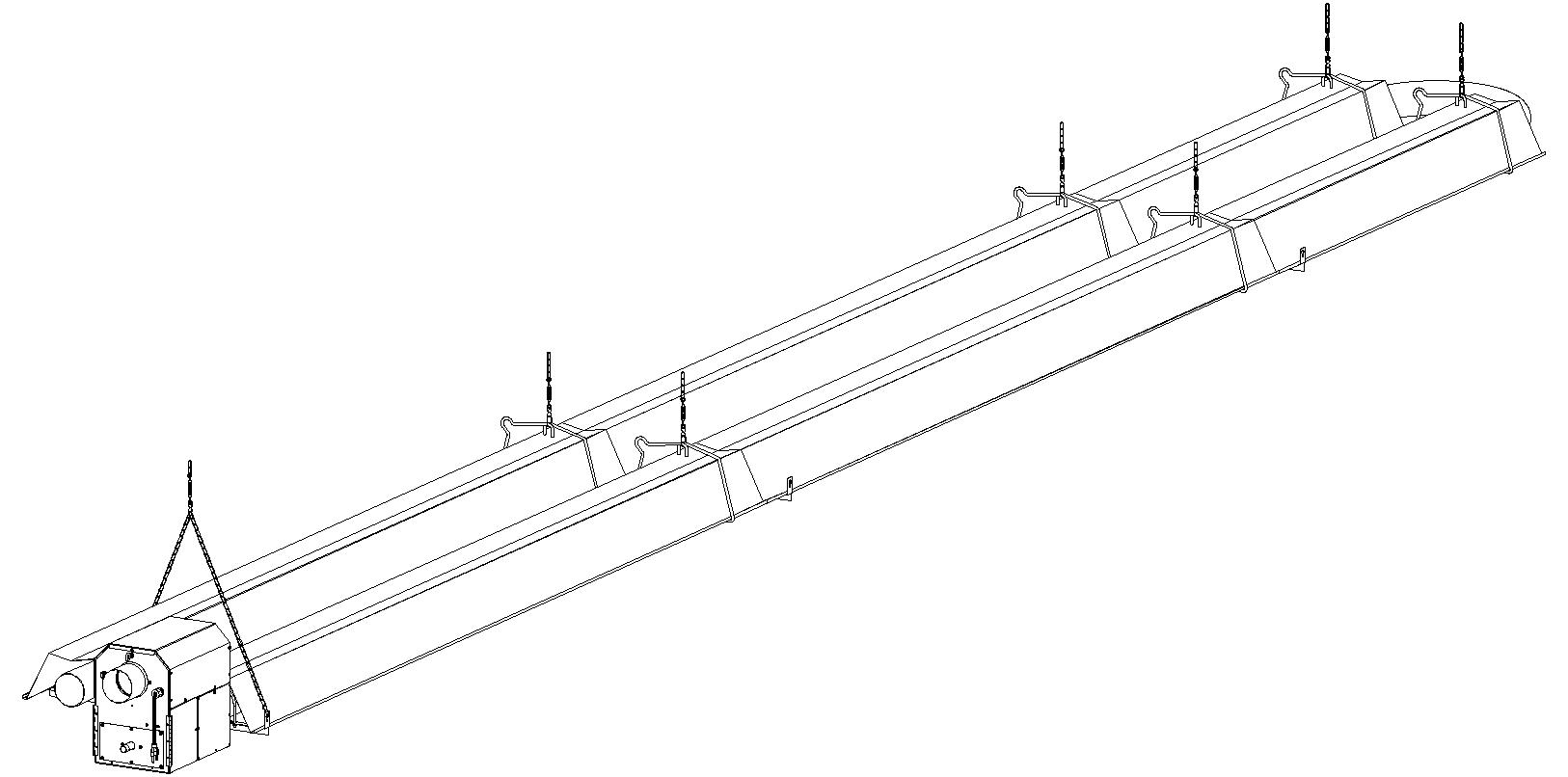 Autocad Library - Gas-Fired Radiant Infrared Tube Heaters