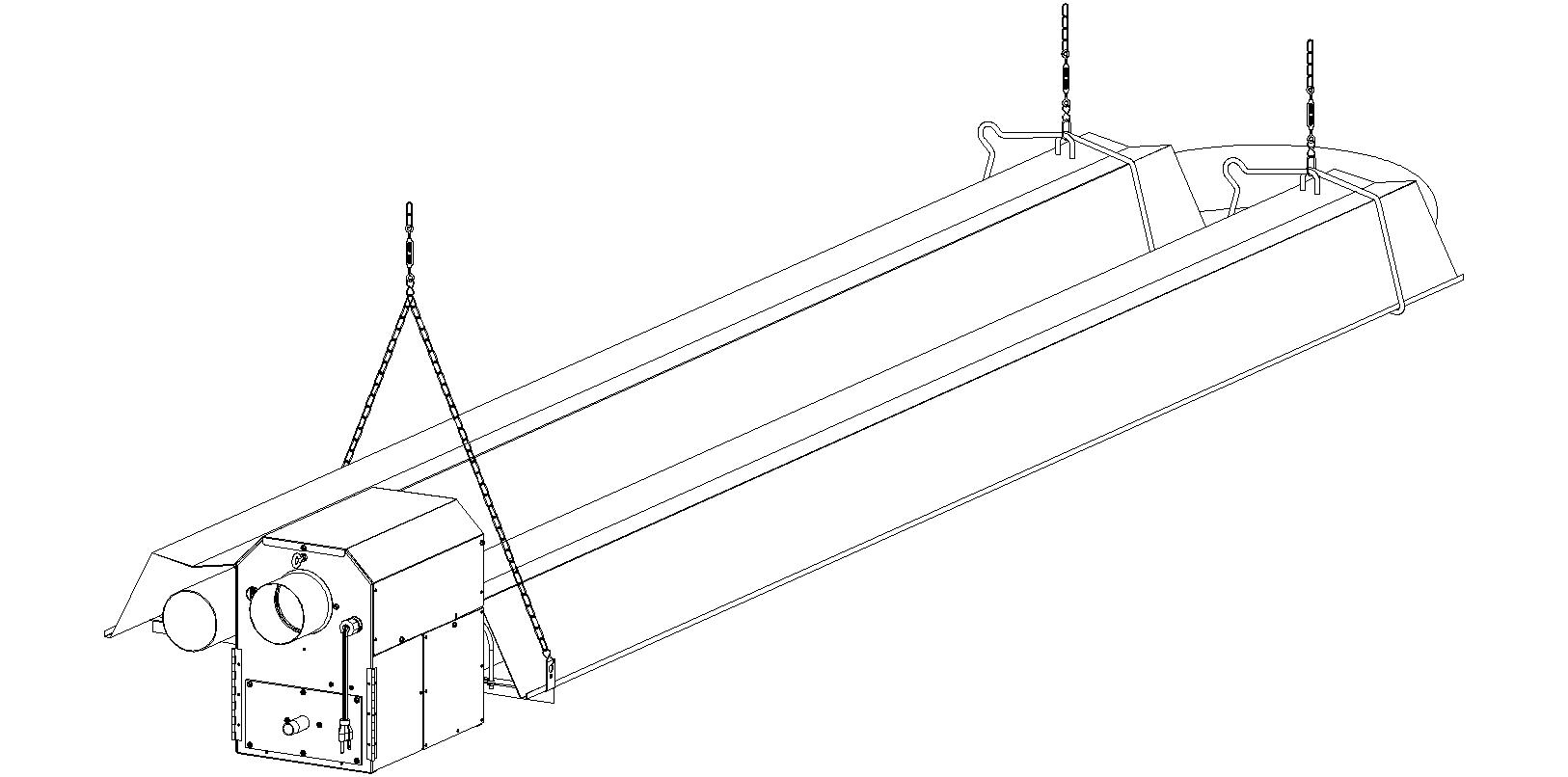 Autocad Library - Gas-Fired Radiant Infrared Tube Heaters